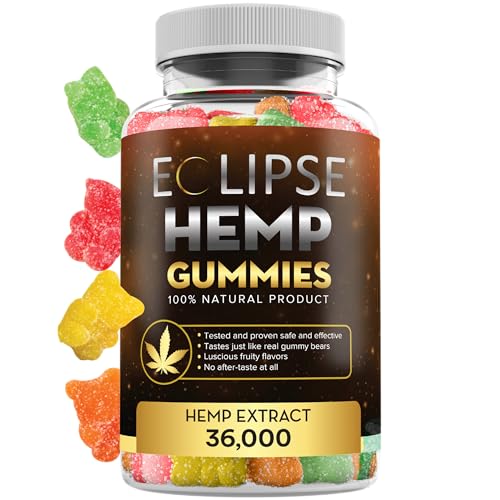 Eclipse Hemp Hemp Gummies - 36,000 MG (60 Count) - 600 MG Per Gummy Bear with Hemp Oil - Made in USA