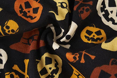 Skull Dog Pajamas Clothes Pumpkin Halloween Pet Costume for Small Dog Pajamas Onesie PJS for Pet Back Length 12"