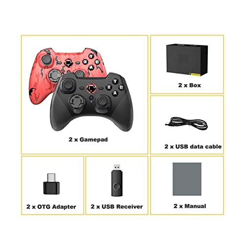 HEBBES 2PCS AR 9101 Gamepad Android Joystick 2.4G Wireless Control Compatible with PC Steam PS3 Android Phone TV Box Tablet (Color : P3)
