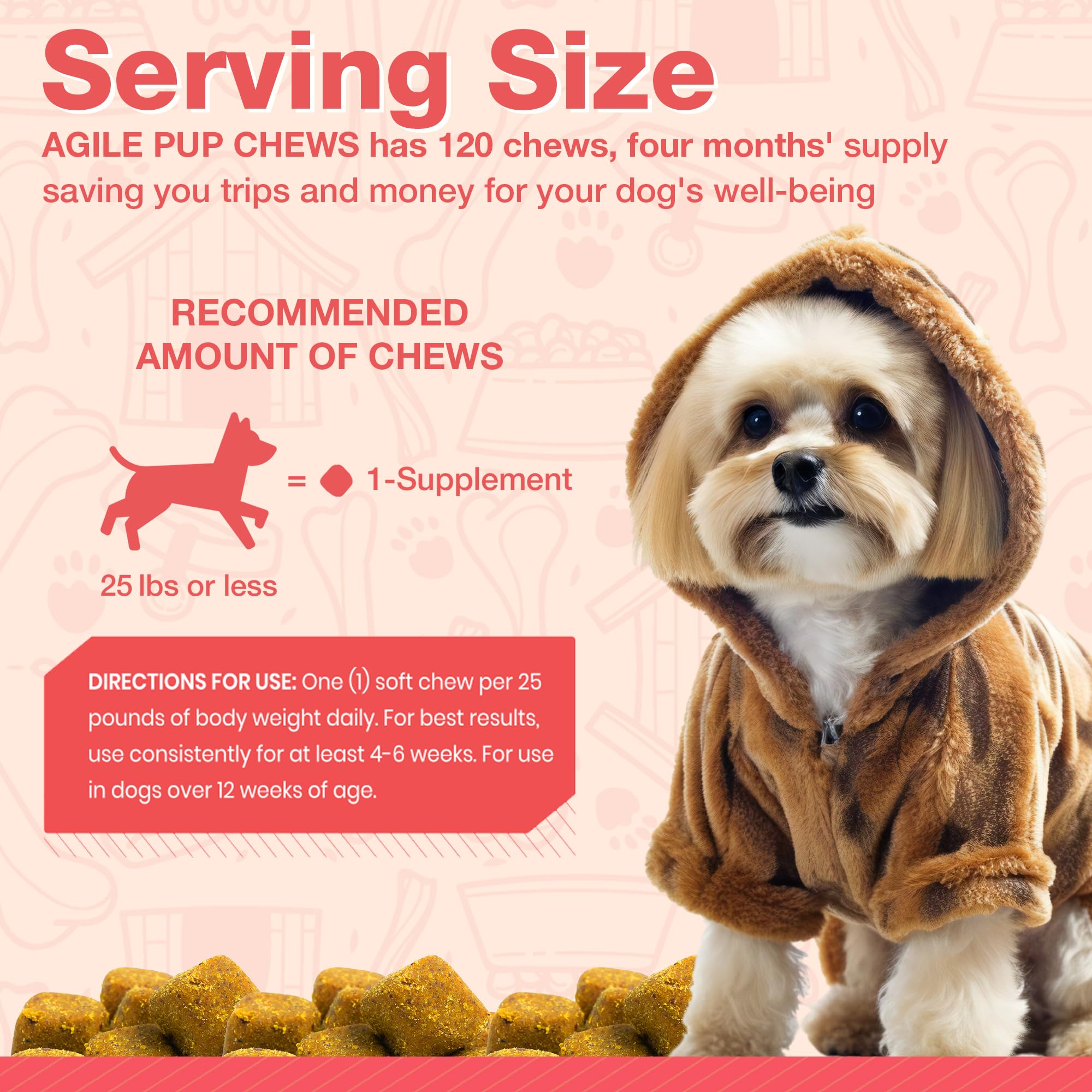 pawlife Arthritis Dog Joint Chews| Glucosamine, Chondroitin, Omega-3| MSM Support for Healthy Joints| 120ct Veterinarian Formulated Soft Chews| Up to 4-Month Supply