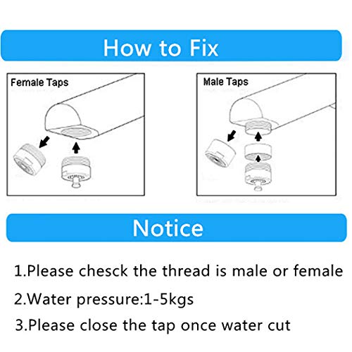 JUSTDOLIFE Water Saving Aerator Touch Control Faucet Nozzle Faucet Aerator For Kitchen (Silver)