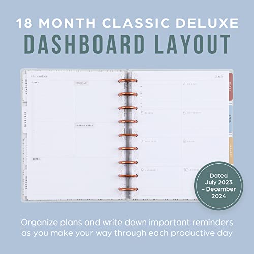 Happy Planner 18 Month Classic Planner Sticker Pack Bundle – Bright Travels - Classic Sized Planner (7” x 9.75”) July 2023 – Dec 2024 & 30 Sheet Sticker Book, 580 Stickers Total