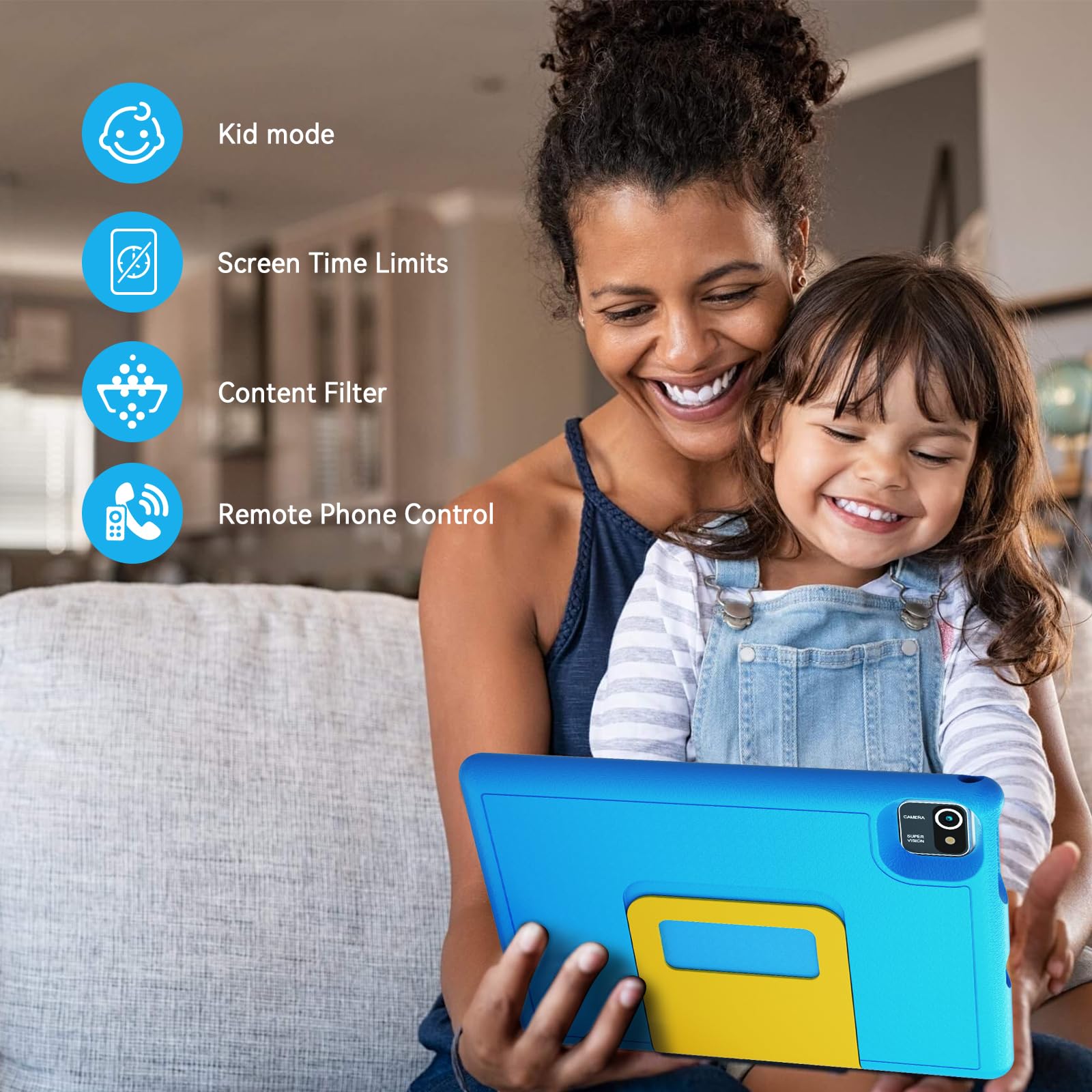 Freeski 10-inch Kids Tablet, Android 13 Tablet for Kids, HD IPS Display, 6GB RAM, 64GB ROM, Quad-Core Processor, Kidoz Pre Installed, Parental Control, Kid-Proof Case