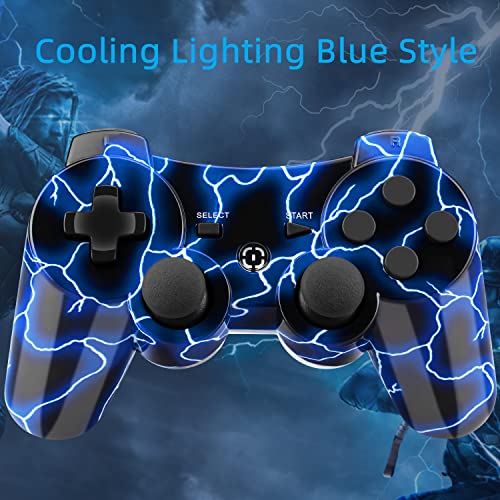 YU33 2 Pack Wireless Controller Works with PS3 Controller, Control Works with Playstation 3 Controller Wireless, Remote/Joystick/Mando/Controles de pa3 with Charging Cable and Battery, 2022, New