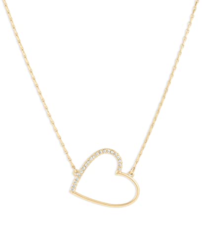Lucky Brand Pave Open Heart womens Pendant Necklace,Gold,One Size