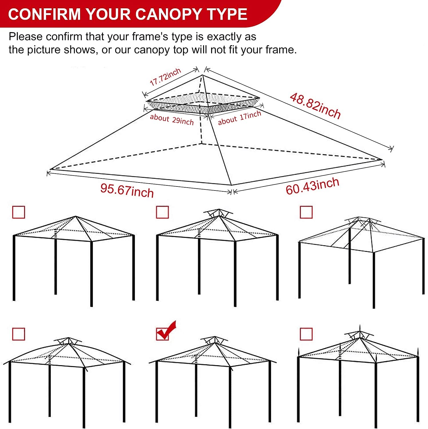 Eurmax USA High Performance Grill Gazebo Canopy Replacement Cover 5x8 BBQ Gazebo Shelter Top(Navy Blue)