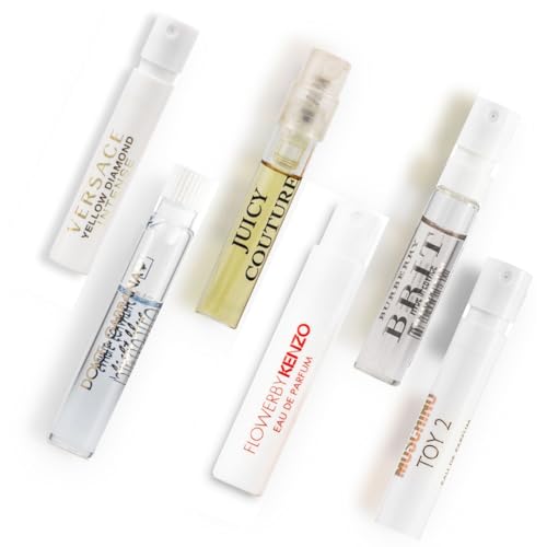 Infinite Scents Perfume Sampler Set for Women: 6 High-End Designer Perfumes + Deluxe Velvet Gift Pouch for Girlfriend, Wife, Mother