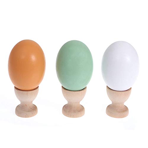 Hosfairy 16Pcs Mini Egg Cups Wooden Egg Cups Easter Egg Holders for DIY Painting Easter Craft Decoration