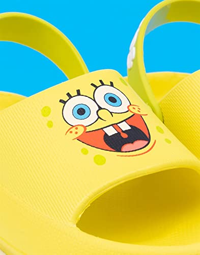 SpongeBob Squarepants Sliders Kids Yellow Animated Character Sandals