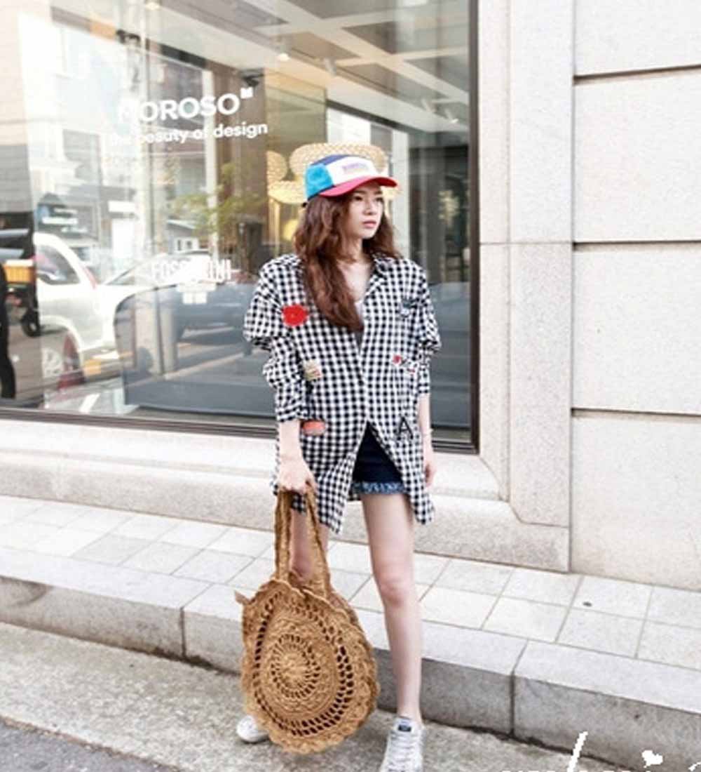 FiveloveTwo Womens Lightweight Handmade Handbag Large Crochet Shoulder Summer Bag Shopper Top Handle Tote Purse