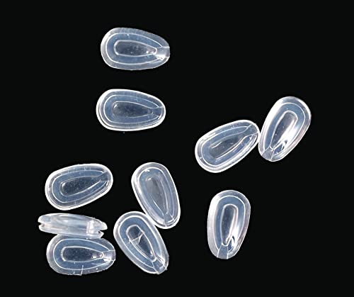 NicelyFit Clear Nose Pads for Oakley Eyeglass Frames Keel Tincan Tinfoil Tailpin Caveat Feedback Holbrook Metal Tailback etc (2 Pairs), 12mm x 7mm