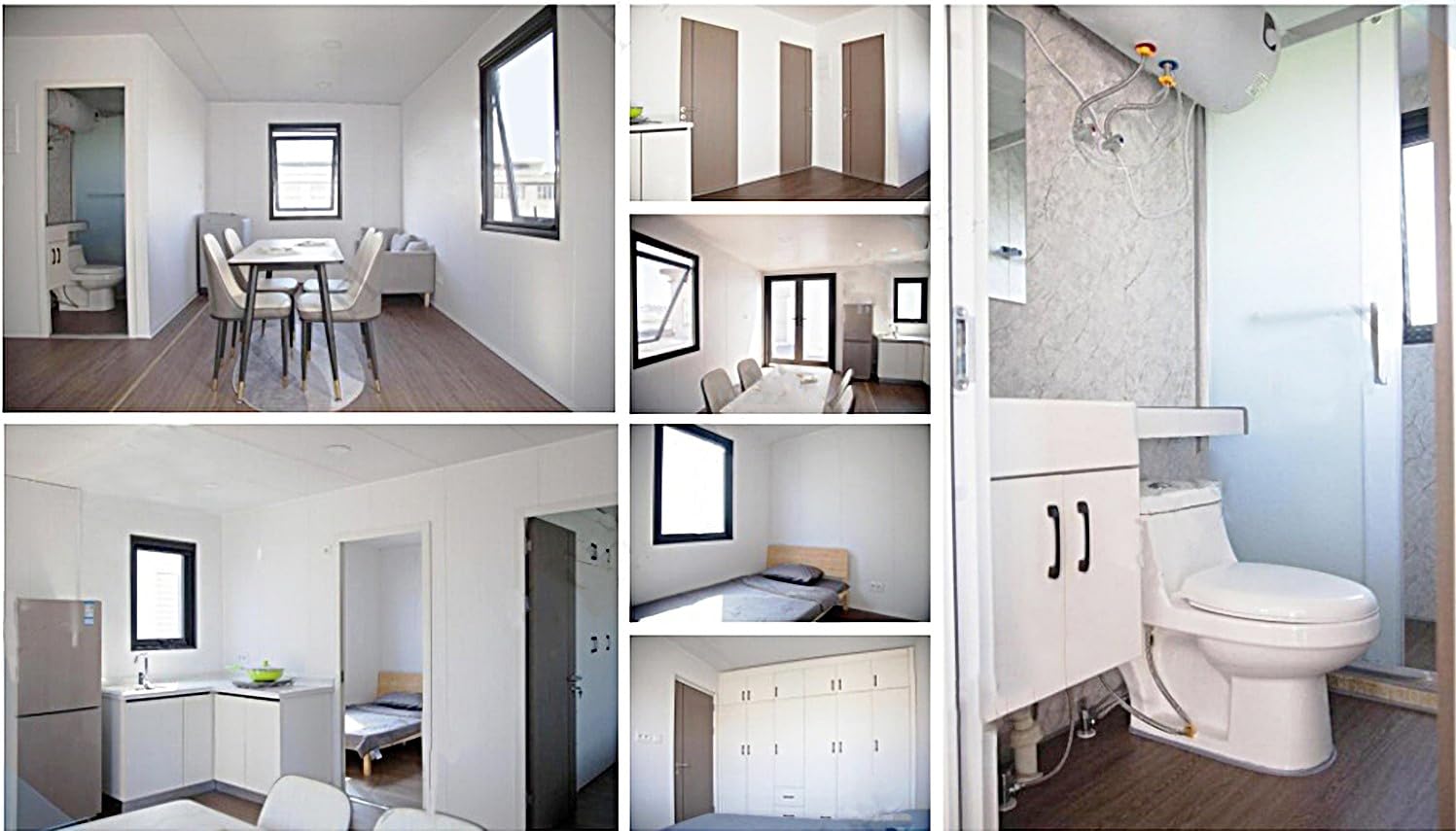 Portable Prefabricated Container Home I Portable House 39m² Featuring 2 Beds, 1 Bath, Living Room, Kitchen,Toilet with Spacious Terrace/Balcony I Mobile Expendable House for Multi Purposes