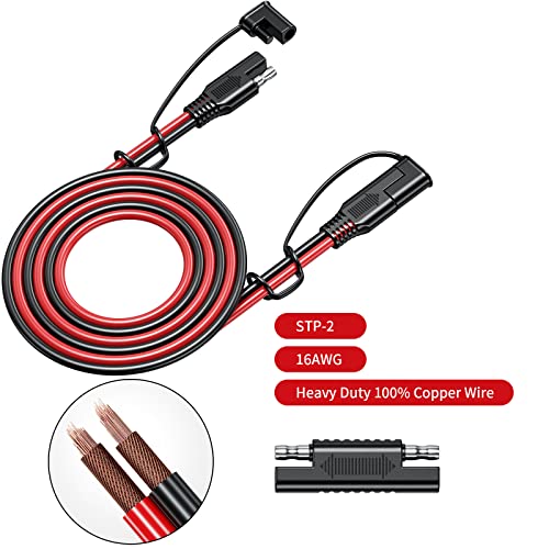 Kewig SAE Extension Cable 16AWG SAE to SAE Extension Cable Quick Disconnect Wire Harness SAE Connector for Solar Panel Battery Motorcycle Cars Tractor (13FT)