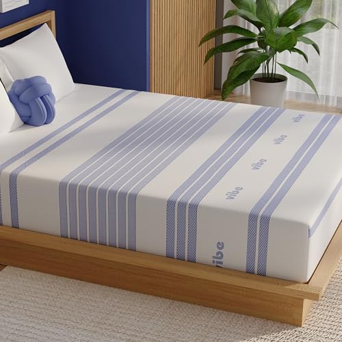 Vibe Gel Memory Foam Mattress, Fiberglass Free, 12-Inch CertiPUR-US Certified Bed-in-a-Box, California King, White