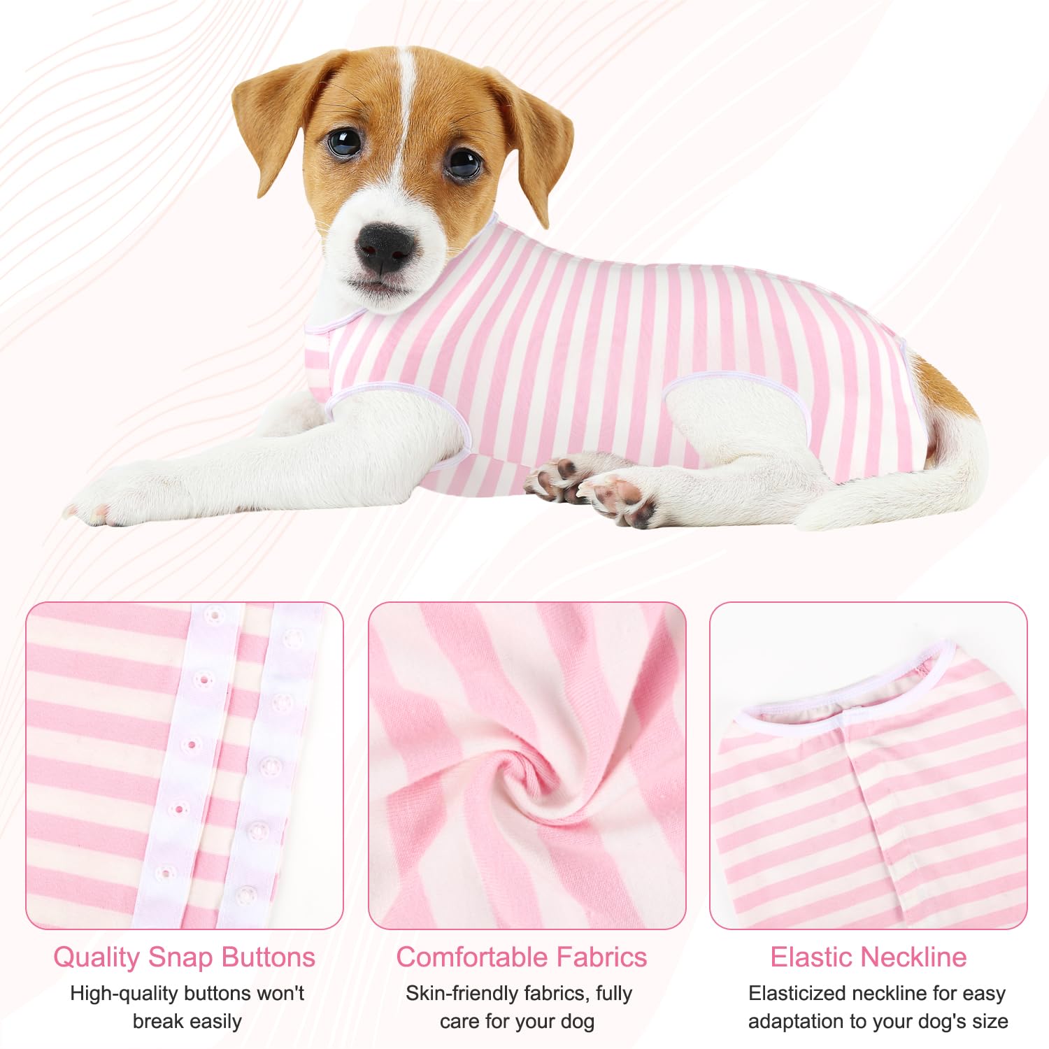 Parderry 2 Packs Dog Recovery Suit for Surgery Dog Onesie Surgical Clothes Bodysuit for Male and Female Substitute E-Collar& Cone