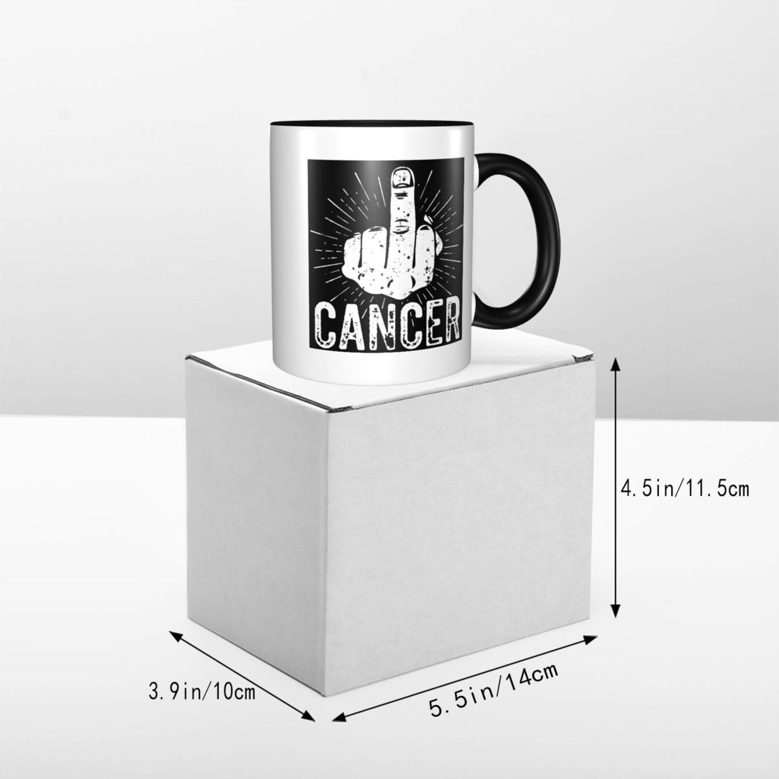 Fk Cancer Coffee Mug Funny 11 Oz Coffee Cup Two Tone Mug Gifts For Girlfriend Ceramic Mug Easy To Hold & Clean