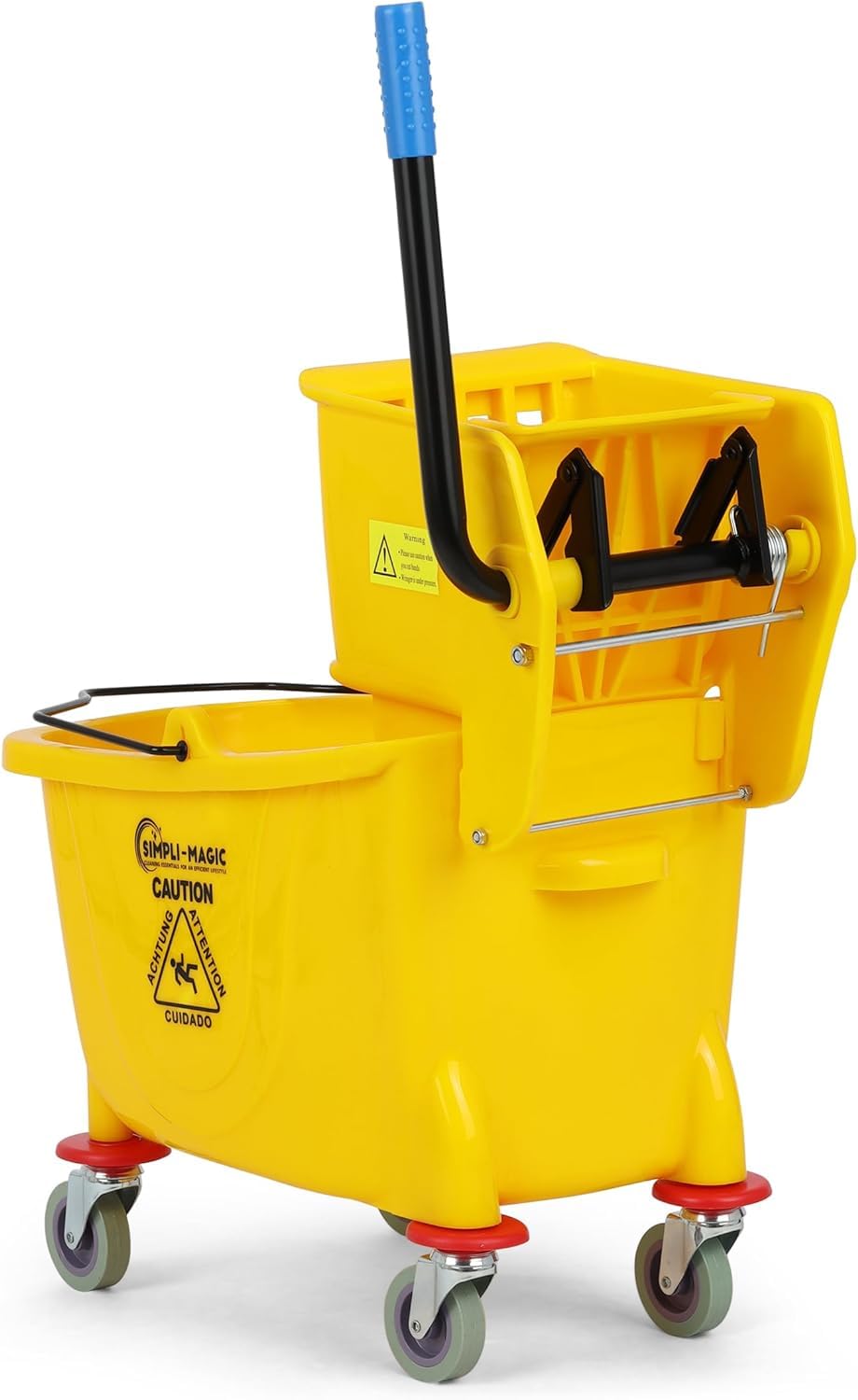 Simpli-Magic Commercial Mop Bucket with Side Press Wringer, 36 Quart, Yellow