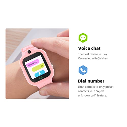 Smart Watch Phone, Waterproof HD Touchscreen Camera Flashlight Music Player with SOS Alarm, Digital Watches for Teens Students Ages 5 to 12, Support Turn Off The Watch Remotely (Pink)