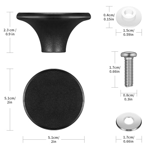 Hotop 4 Sets Pot Lid Handle Dutch Oven Knob Bakelite Replacement Knob Pot Lid Handle Compatible with Le Creuset, Aldi, Lodge and other Enameled Dutch Oven, Black