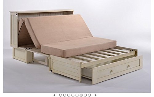 Night & Day Furniture MUR-CLV WH and MND-GMF-TRI-QEN Murphy Cabinet Bed with Mattress, Queen, White