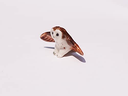SSJSHOP Baby Owl Micro Tiny Dollhouse Figurines Hand Painted Ceramic Animals Collectible Gift Home Garden Decor