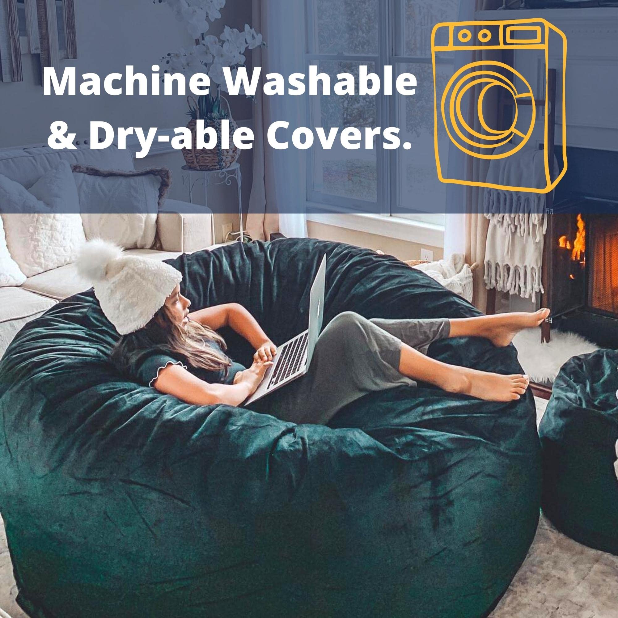 ULTIMATE SACK Kids (30") Bean Bag Chair Cover in Multiple Colors: Cover ONLY. (Kids, Purple Suede)