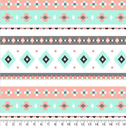 Tribal Stripes Pastel Anti-Pill Premium No-Sew Throw Fleece Fabric Kit (50x60)