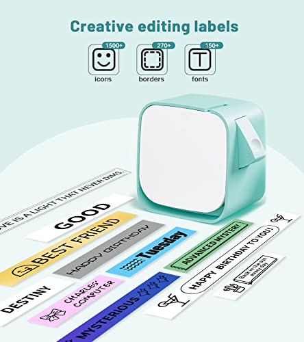 Vixic M960 Label Makers - Bluetooth Mini Label Maker Machine with Tape - Portable Handheld Label Printer,Easy to Use Smartphone Labeler for Home School Small Business Office Organizing, Rechargeable