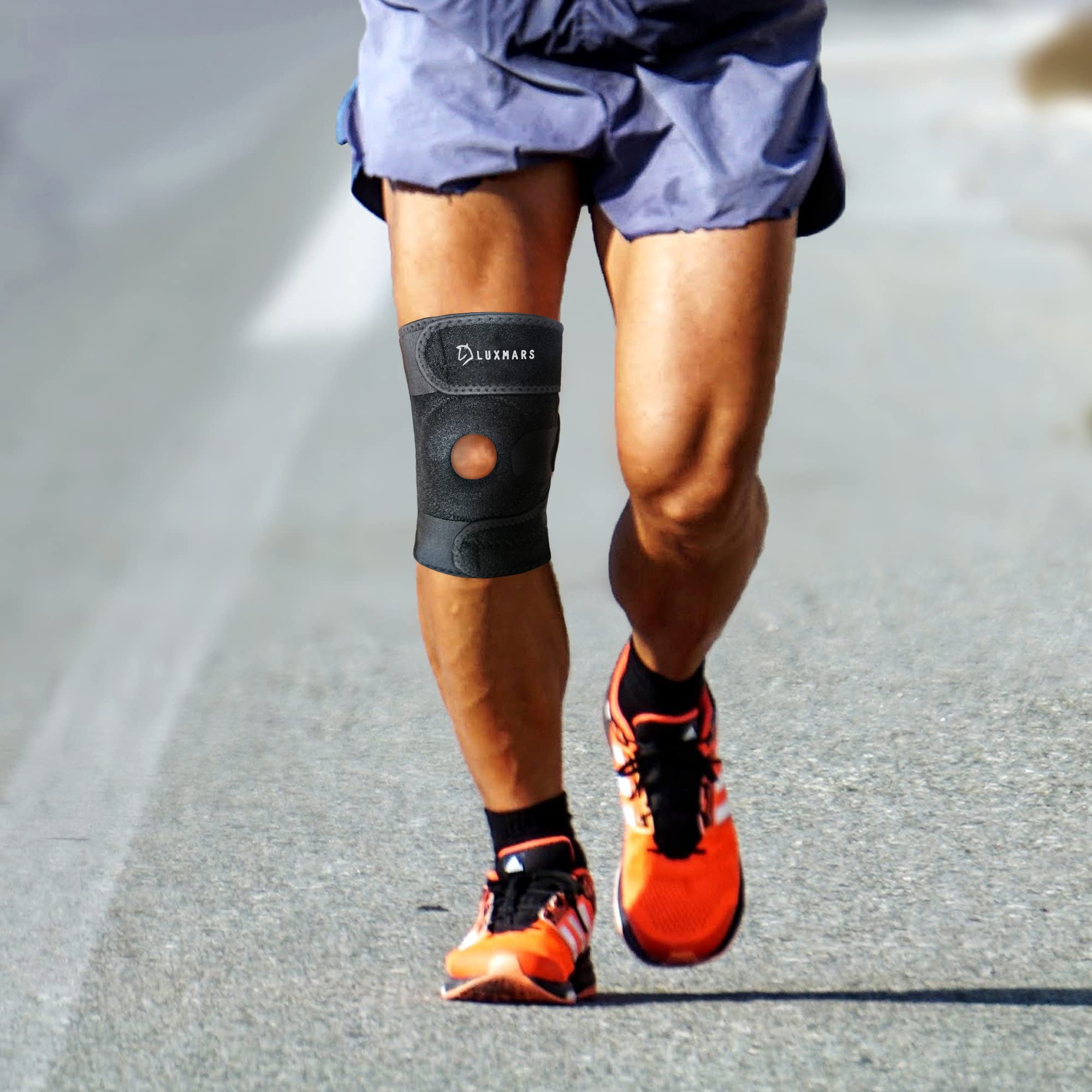 LUXMARS Knee Brace, Knee Support for Knee Pain Meniscus Tear ACL MCL Adjustable Knee Support for Men and Women Black