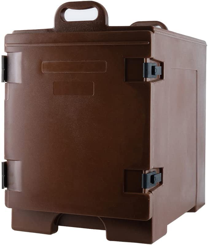 Luston Front-Loading Insulated Food Pan Carrier, 81 Quart Capacity, Brown,5 Full-Size Pan,Food-Grade LLDPE Material, Portable Food Warmer Transporter