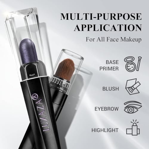 LUXAZA 6 PCS Neutral and Brown Metallic Eyeshadow Stick Pencil Crayon,Champagne Shimmer Cream Eye Brightener Stick Highlighter Makeup,Pro Waterproof & Long Lasting