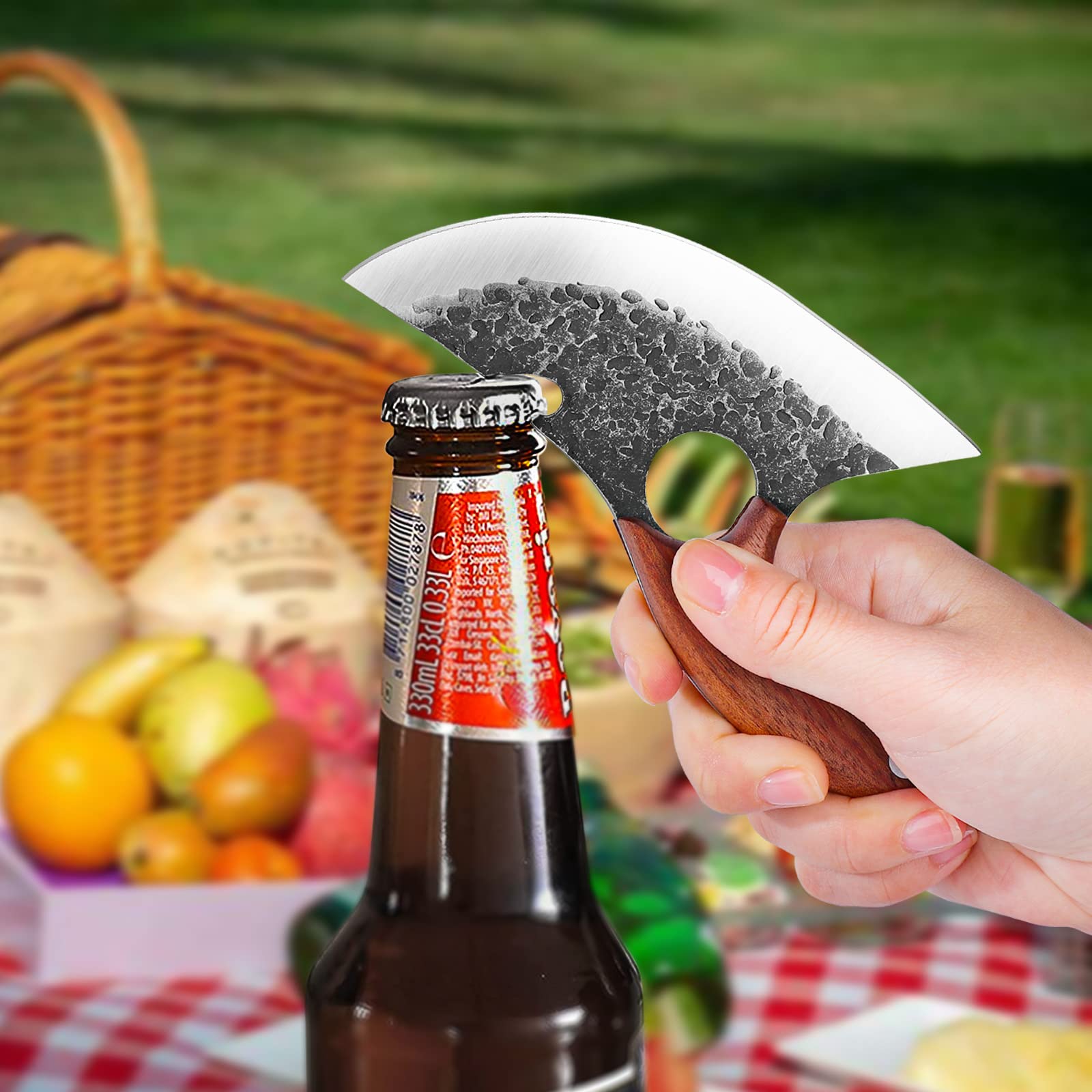 Huusk Chef Knife Bundle with Forged in Fire Kitchen Camping knife