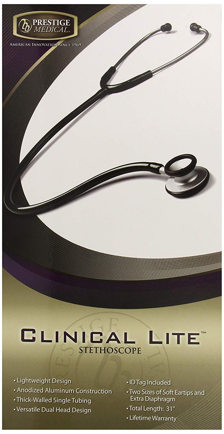 Prestige Medical Clinical Lite Stethoscope, Navy , 31 Inch (Pack of 1)
