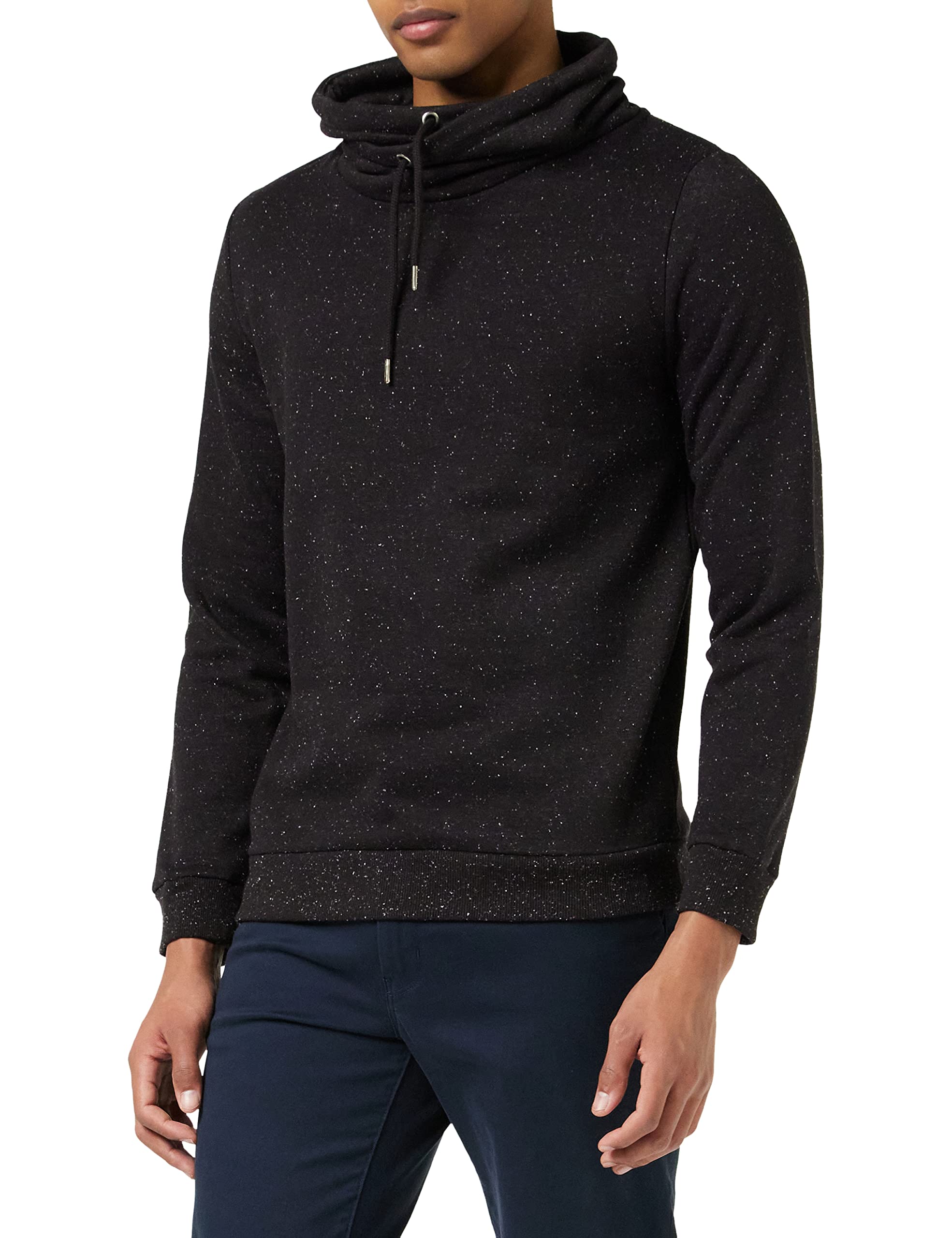 FIND Men's AFM-027 Solid Long Sleeve Sweatshirt, Black (Black), 44 (Manufacturer Size:XL)