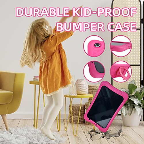 HAOVM Kids Tablet, 8 Inch Android 11.0 Tablet for Kids, 2GB RAM, 32GB ROM, Learning Apps - Pink Kid-Proof Case