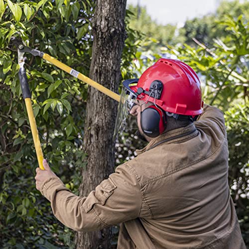 NEIKO 53889A Safety Face Shields, Forestry Helmet with Shield and Earmuffs, Chainsaw Helmet with Face Shield, Hard Hat Safety Gear Equipment, Protective Face Shield and Mesh Shield for Face Protection