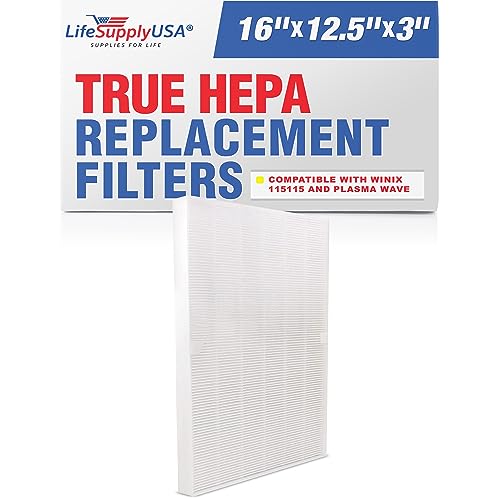True HEPA Air Cleaner Filter Replacement Compatible with Winix PlasmaWave 115115, Size 21 by LifeSupplyUSA