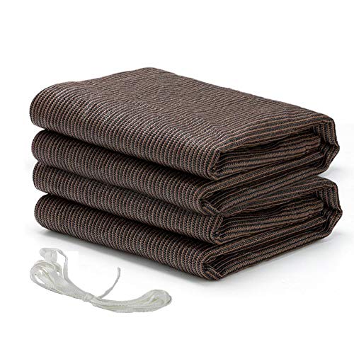 SHIJINHAO Shading Net,Shade Cloth,85% Anti-UV Patio Block Light Mesh Tarp Metal Hole Edge Stitching Awning, 21 Sizes (Color : Brown, Size : 1x1m)