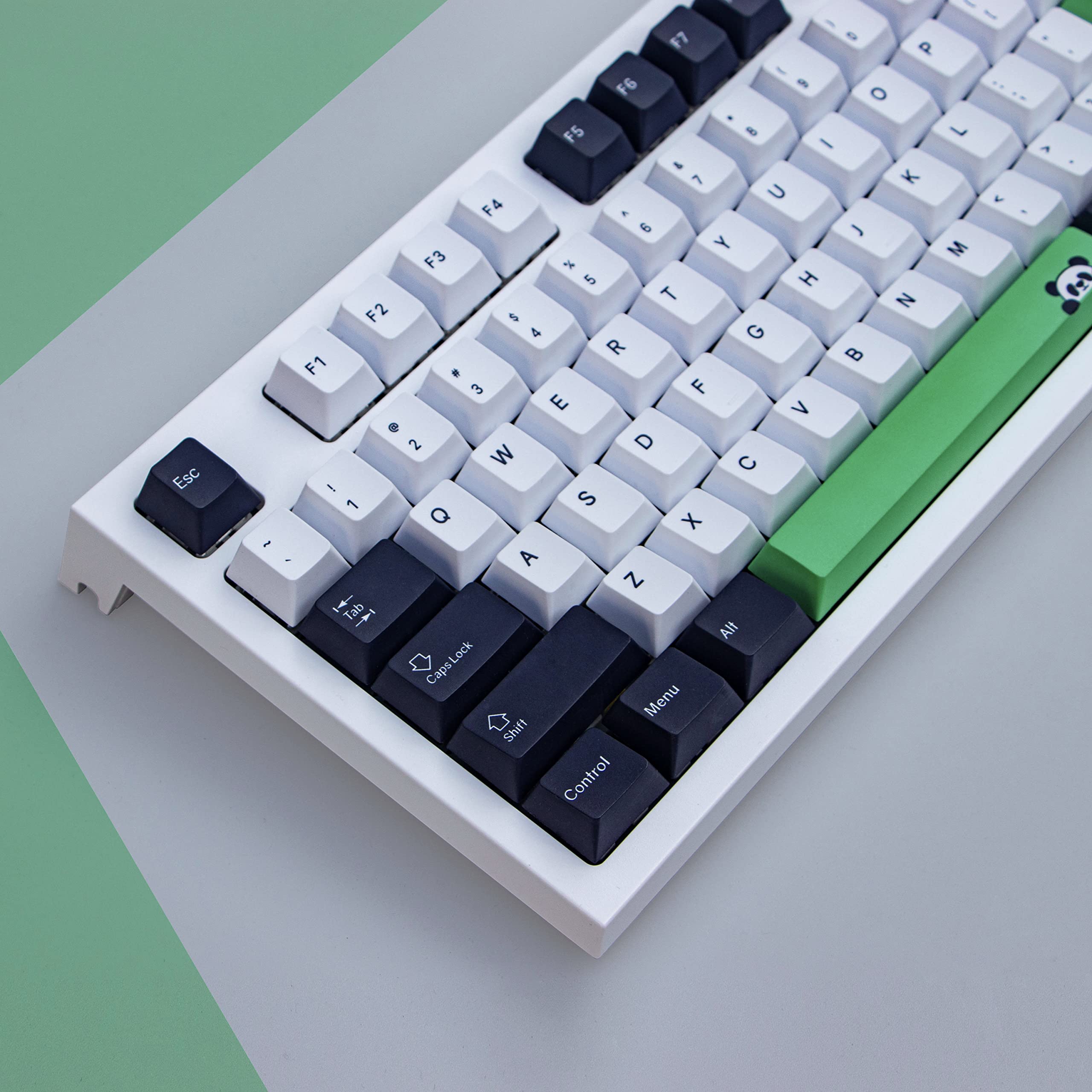 LWMIDOUZ PBT Keycaps,130 Keys Dye-Sublimation Cherry Profile keycap Custom Keycaps for 61/64/68/75/87/96/98/104/108 Mechanical Gaming Keyboard Green