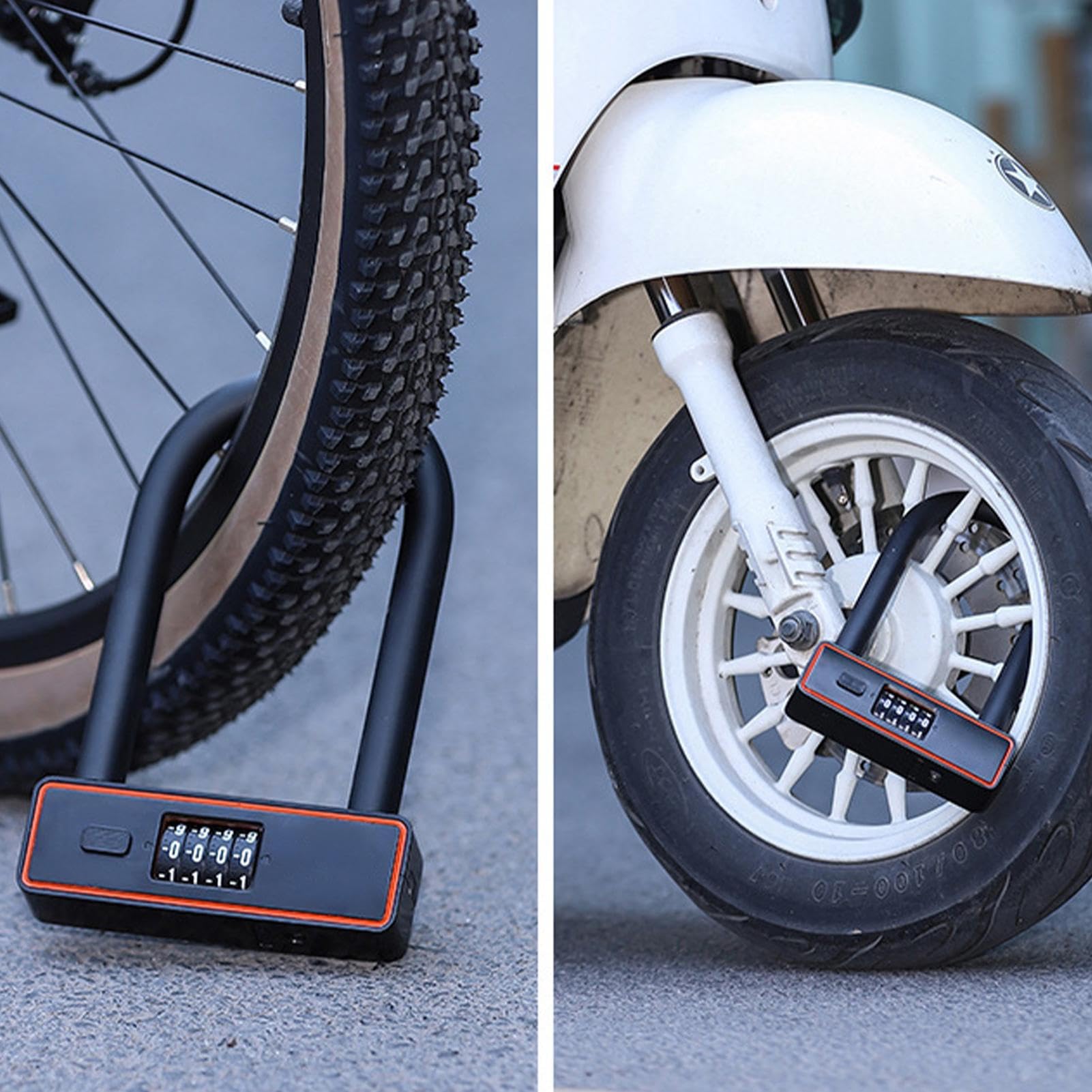 EEASSA U Lock, Motorcycle Wheel U Lock, Anti Theft U Lock Lock, Weather Proof Bicycle U Lock, 4 Digit Resettable Combination U Lock, Easy Carry Lock, Protect Scooter Tire Key U Lock