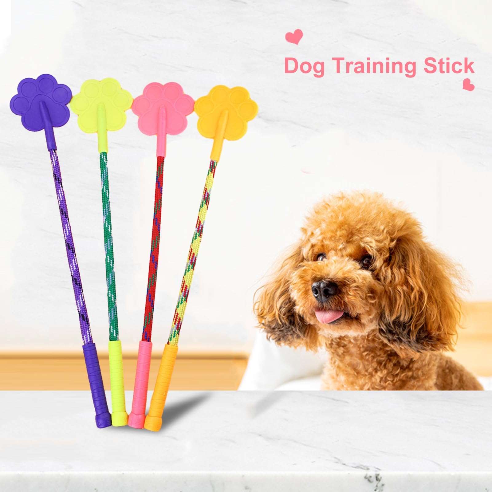 Worparsen Dog Training Stick Effective Stop Barking Deter Bad Behavior Trainer Flexible Pet Pat Toy Reinforces Positive Behaviour Train Clicker Aid Tool Suitable for Dogs Puppies Cats Pets Purple