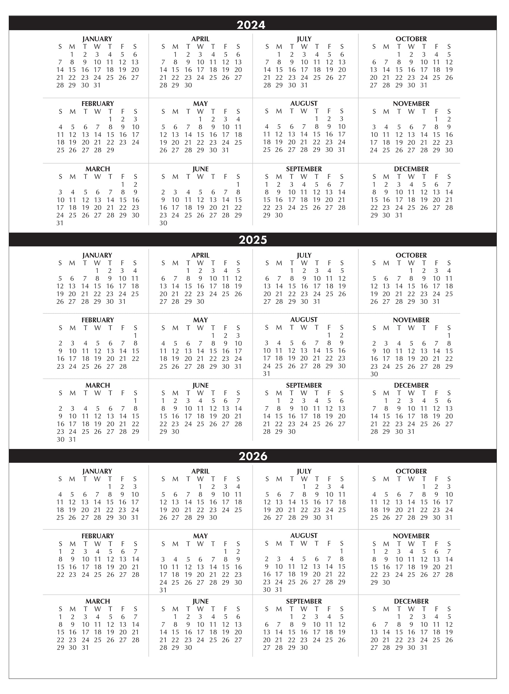 House of Doolittle 2024 Weekly Calendar Planner, Black on White Series, 8.5 x 11 Inches, January - December (HOD217102-24)