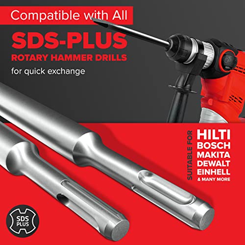 KSP-Tec - SDS-Plus Chisel Set for SDS+ Rotary Hammers โ with Tile Chisel โ with Storage Case for Masonry, Concrete, Brick, Stone (4pcs)