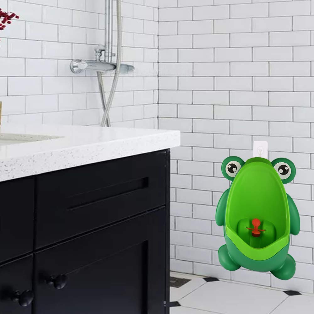 Frog Potty Training Urinal for Toddler Boys Toilet,Removable Toilet Pee Trainer with Funny Aiming Target - Green