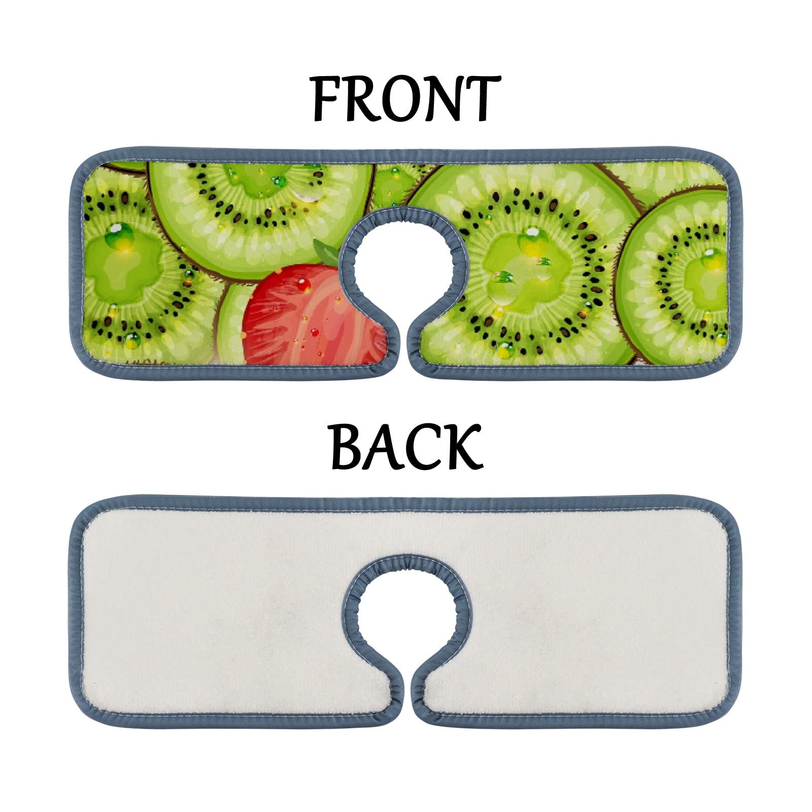 Kitchen Faucet Absorbent Mat 2 Pieces Summer Kiwi Fruit Faucet Sink Splash Guard Bathroom Counter and RV,Faucet Counter Sink Water Stains Preventer