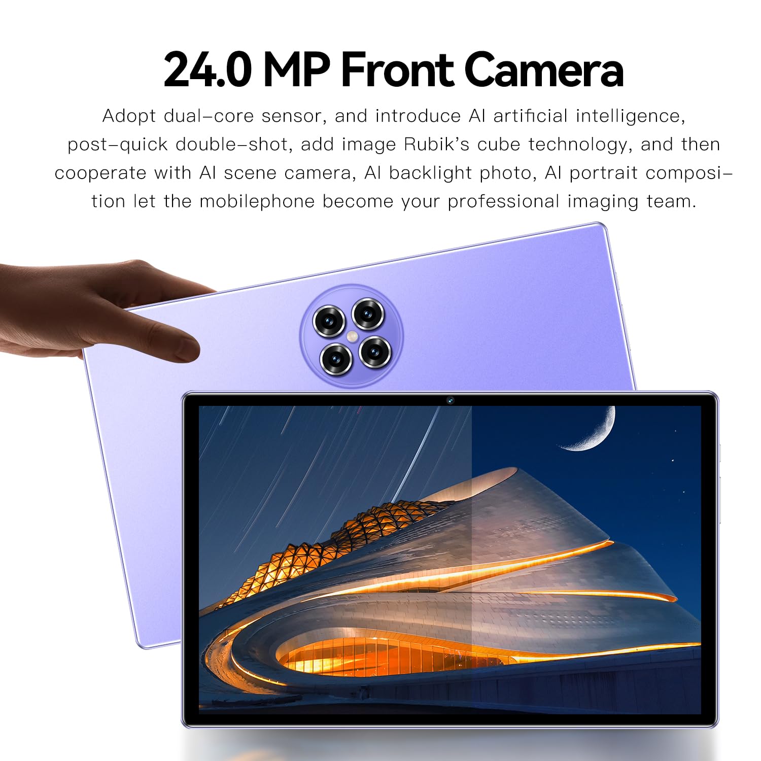 deriny Mate50 10 inch Android Tablet,1080p Full HD,Long Lasting Battery,Dual Camera,6GB RAM 128GB ROM,Dual SIM,WiFi,GPS,Bluetooth,Fire HD Kids Tablet,Widely Compatible with App(Purple)