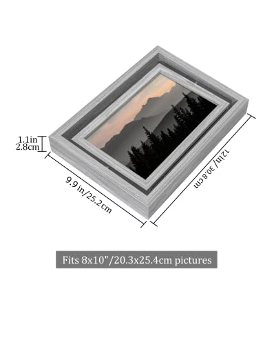 SUMGAR 8x10 ππππ©πͺπ§π ππ§ππ’π Gray ππ€π©ππ©ππ£π Floating Frames Set of 2, Double Sided Picture Frames Wooden Frames for Plants Pressed Flowers Floating Effect Display