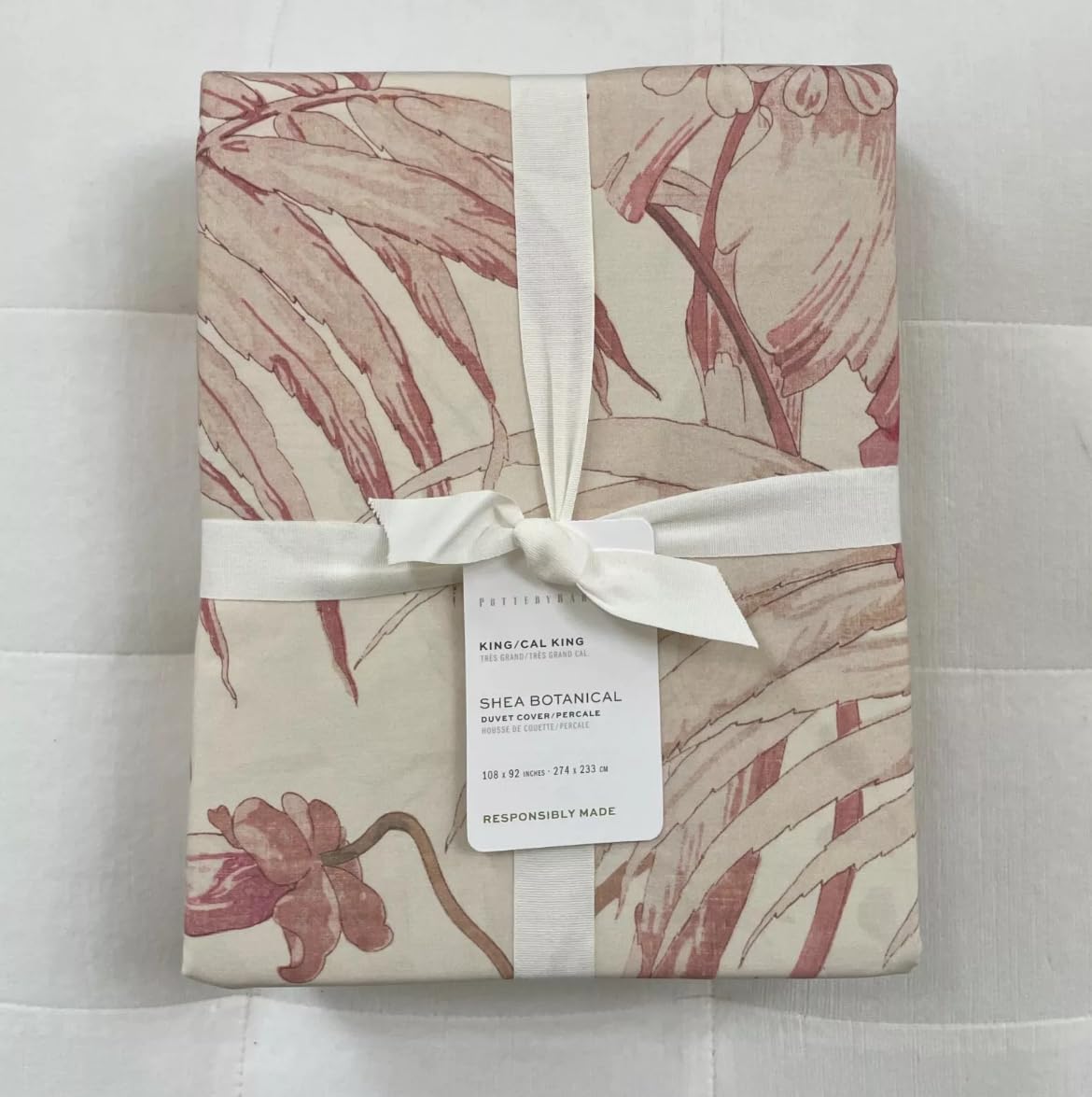 Pottery Barn SHEA Botanical Duvet Cover King/California King & Three Euro Shams, Blue