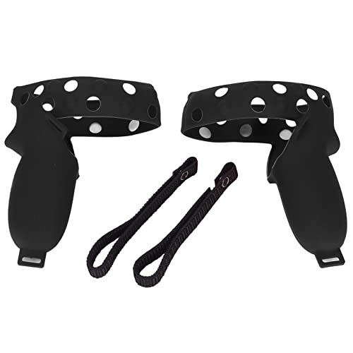 Handle Protective Sleeve, VR Controller Handle Washable Antislip Adjustable with Strap for Quest 2(Black)