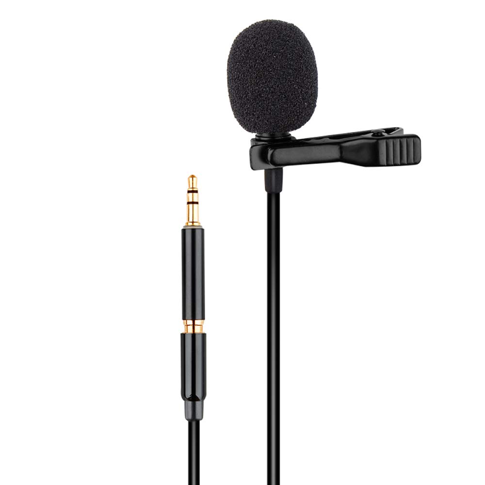 Enkarl Lavalier Lapel Microphone, Proffessional Omnidirectional Condenser Mic Compatible with iPhone Android Smartphone Video Recording Interview YouTube, Noise Cancelling Mic (Microphone Only)